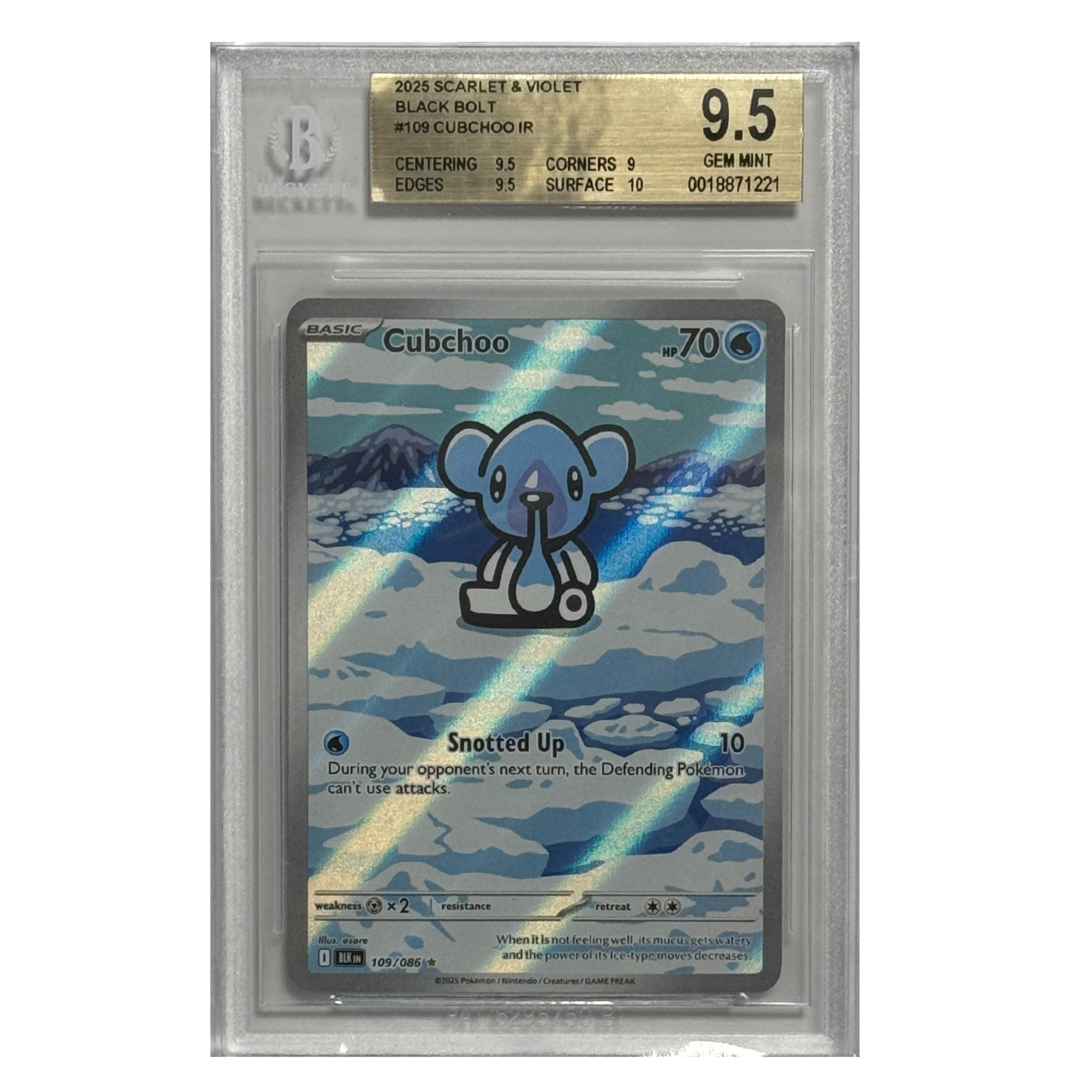 Pokémon – Cubchoo IR #109 (Black Bolt) – BGS 9.5 GEM MINT