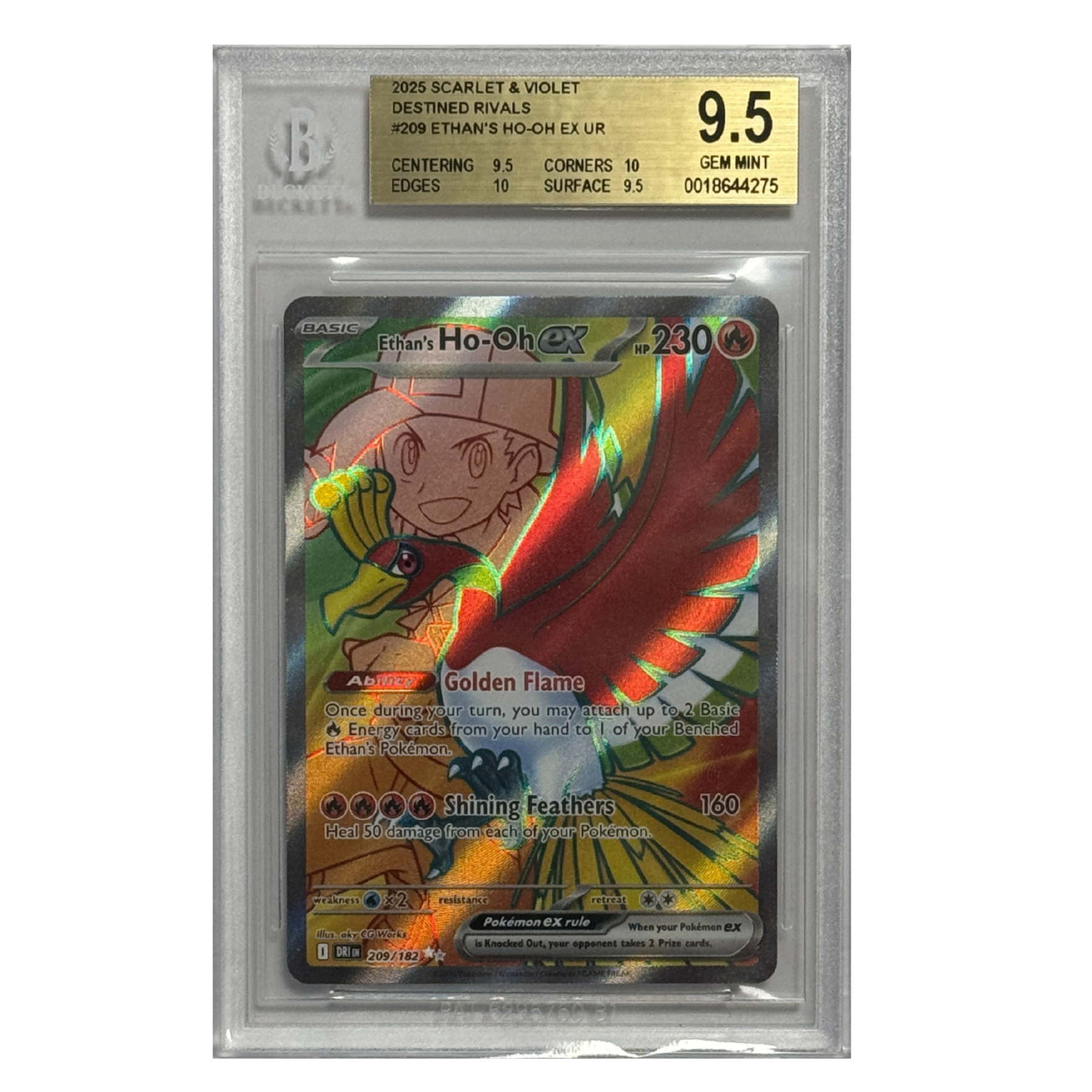 Pokémon – Ethan’s Ho-Oh ex UR #209 (Destined Rivals) – BGS 9.5 Gem Min